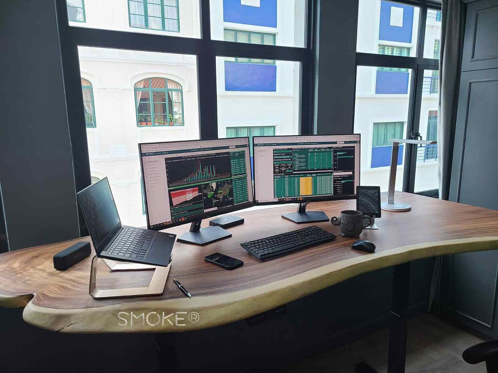 Solid Wood Work Desk Singapore | Corporate Live Edge Table Singapore